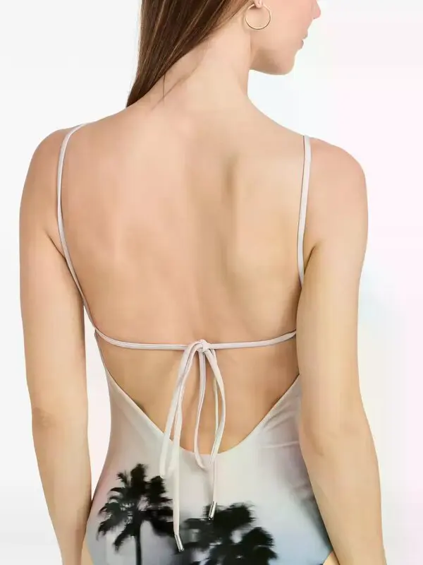 Simkhai Elenora Palm-print Swimsuit
