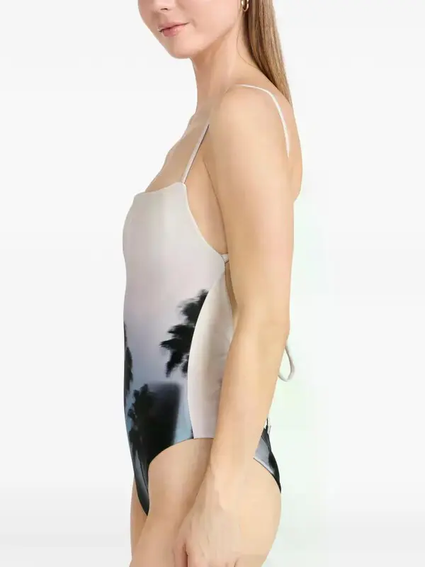 Simkhai Elenora Palm-print Swimsuit