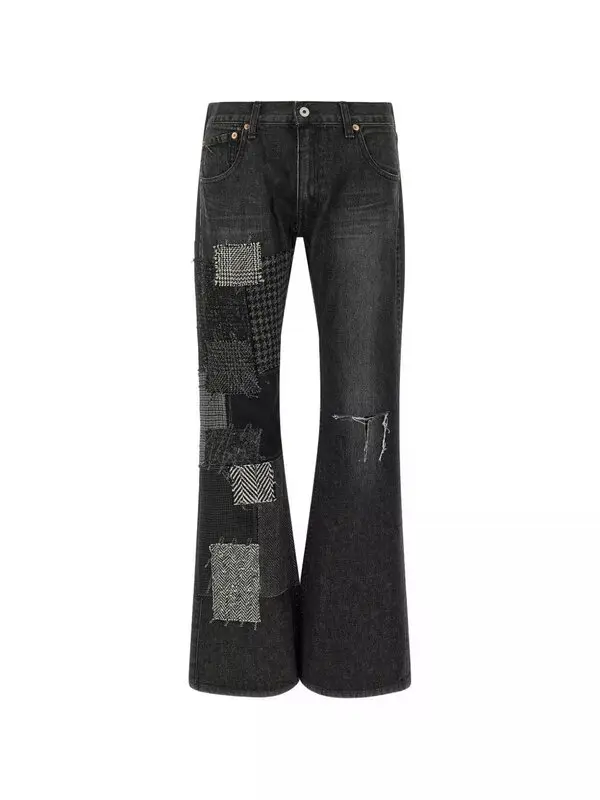 Junya Watanabe Patchwork Distressed Jeans - Black