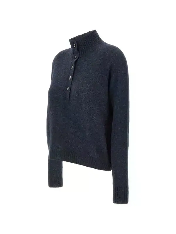 GRAN SASSO Button-placket High-neck Sweater