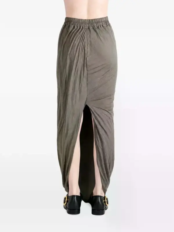 Rick Owens Drawstring-waist Rear-slit Maxi Skirt