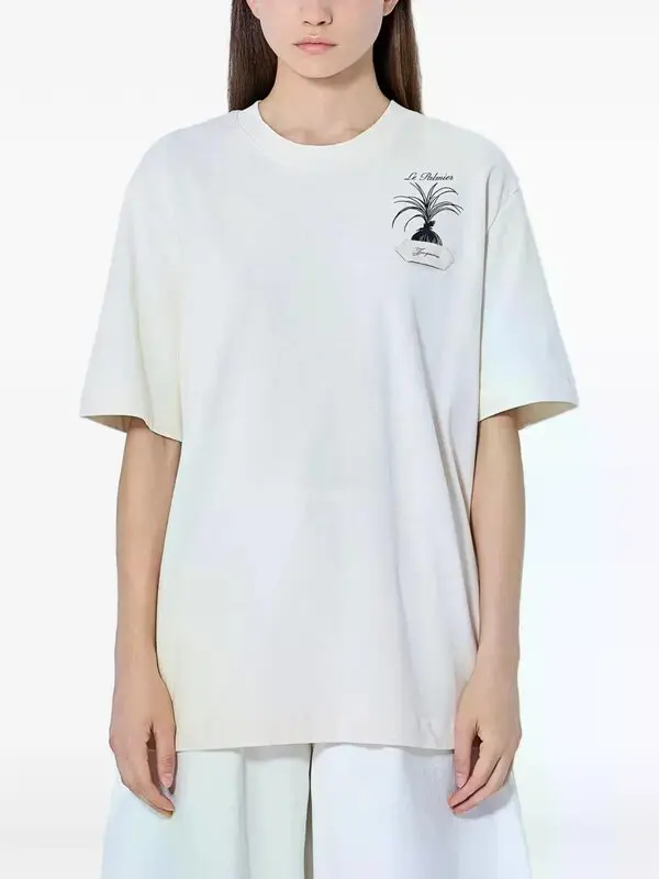 Jacquemus The Palmier Embroidered T-shirt - Neutrals