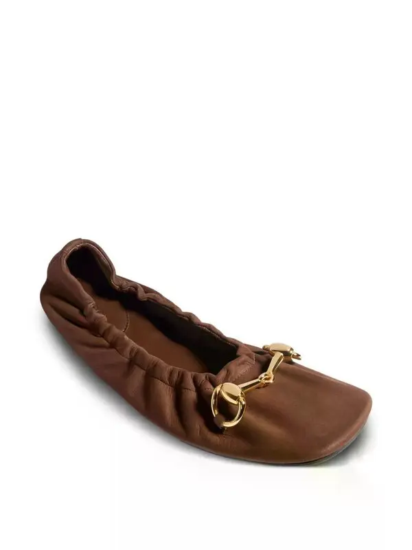 Gucci Prima Horsebit Leather Ballet Flats