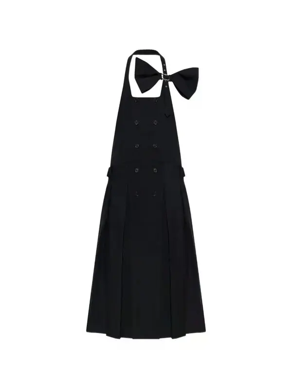 Noir Kei Ninomiya Bow-detail Midi Dress - Black