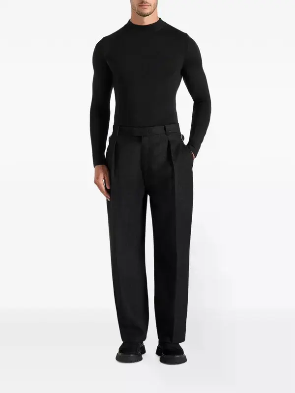Manière De Voir Dorian In Herringbone-brushed Wool Pleated Trousers