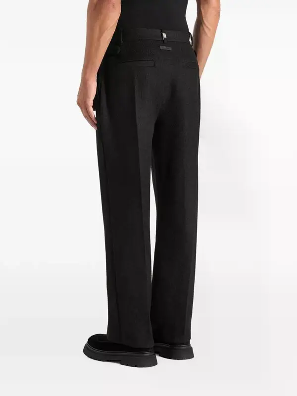 Manière De Voir Dorian In Herringbone-brushed Wool Pleated Trousers