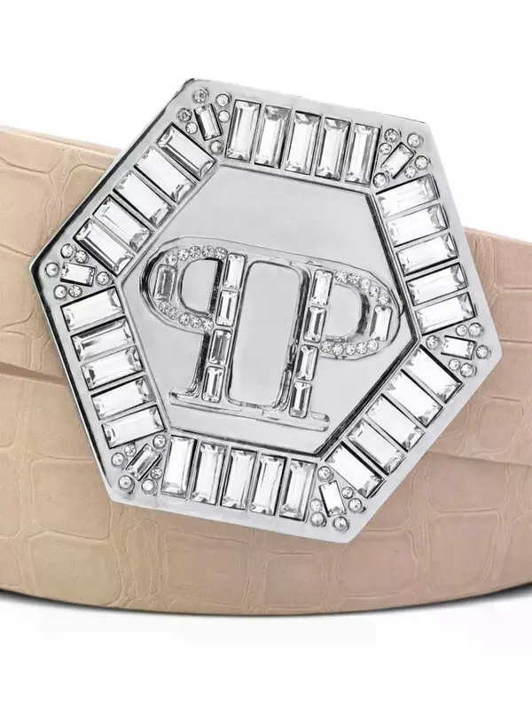 Philipp Plein Nubuck Belt Cocco - Neutrals