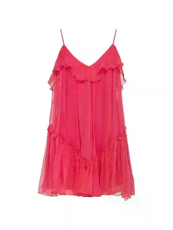 NISSA Open-back Silk Mini Dress - Pink