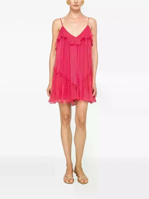 NISSA Open-back Silk Mini Dress