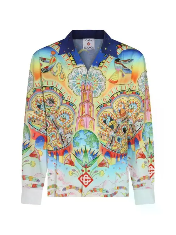 Casablanca Graphic-print Silk Shirt