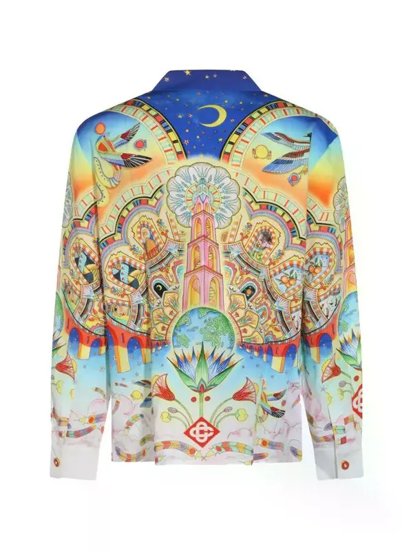 Casablanca Graphic-print Silk Shirt