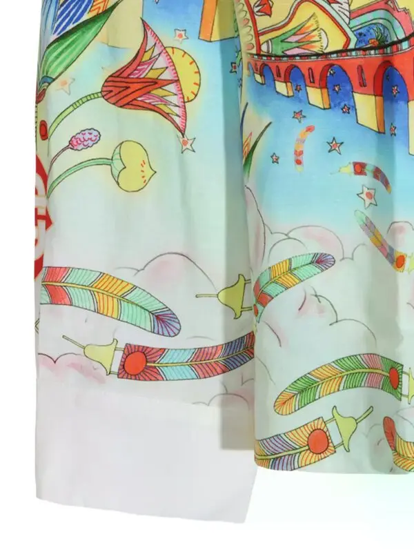 Casablanca Graphic-print Silk Shirt