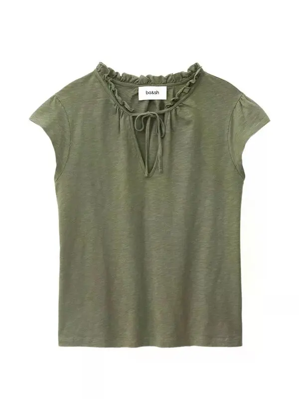 Ba&sh Very Ruffled-trim Slub T-shirt