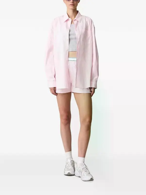Sporty & Rich Striped Logo-waistband Shorts