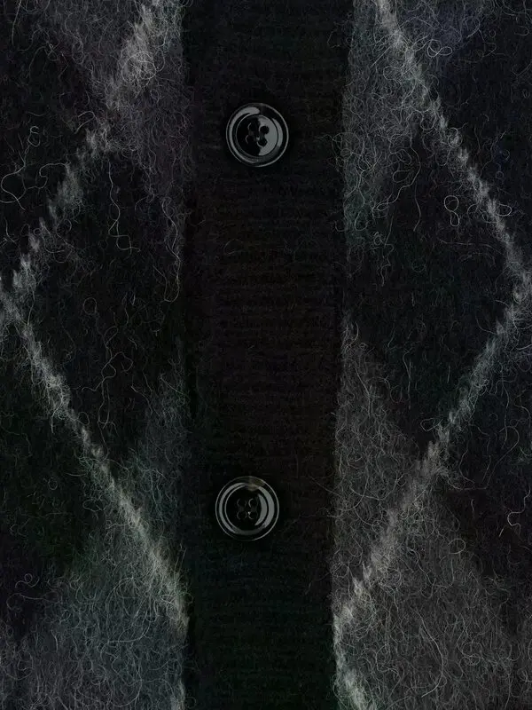 TONYWACK Argyle-pattern Cardigan - Black
