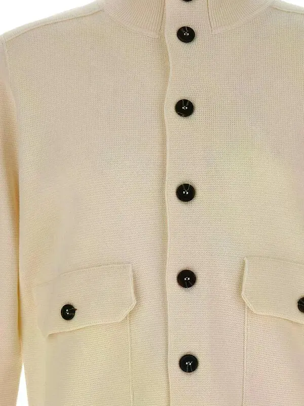 KANGRA High-neck Button-up Cardigan