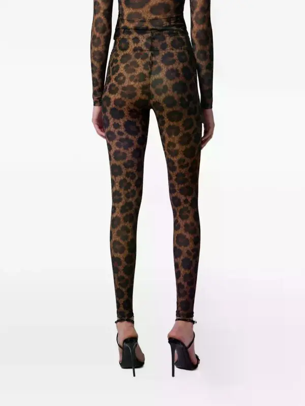 Philipp Plein Leopard-print Tulle Leggings