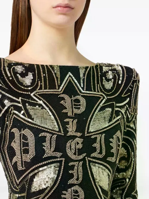 Philipp Plein Open Back Mini Dress Paisley