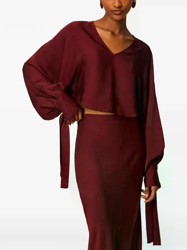 TWINSET Satin Shrug With Rhinestones