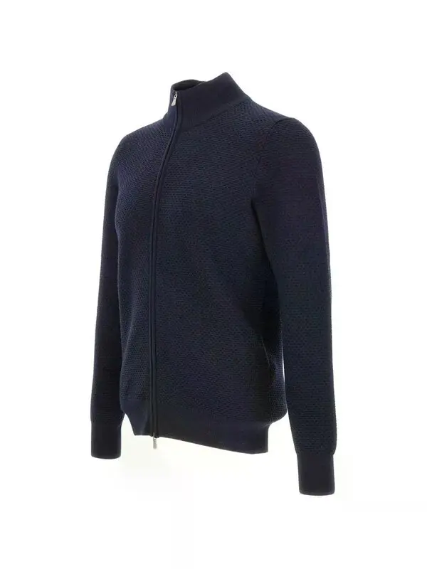 GRAN SASSO Honeycomb-knit Virgin Wool Cardigan