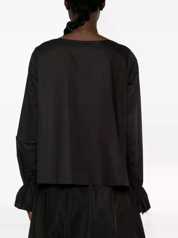 SUSANNE BOMMER Ruffle-cuff Boat-neck Shirt
