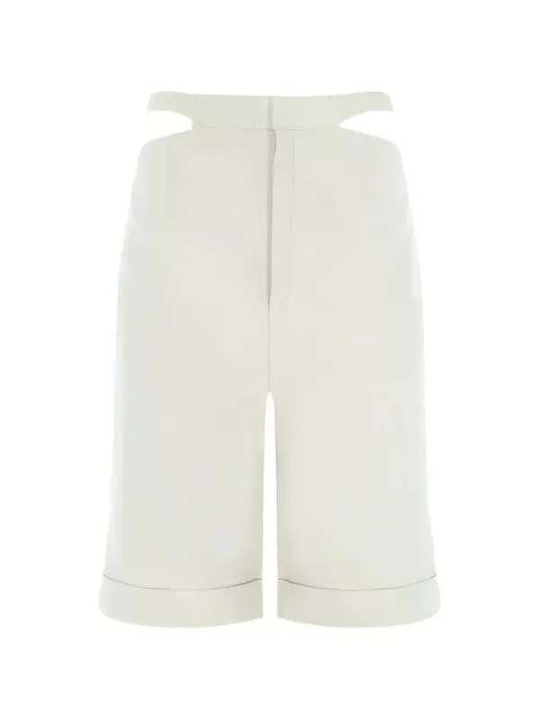 Zeynep Arçay Cut-out Leather Bermuda Shorts