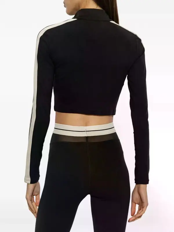 Palm Angels Logo-print Cropped Sweatshirt - Black