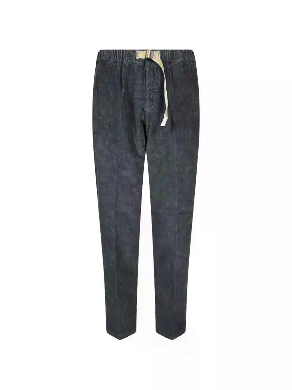 WHITE SAND Belted Corduroy-effect Trousers