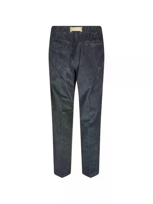 WHITE SAND Belted Corduroy-effect Trousers