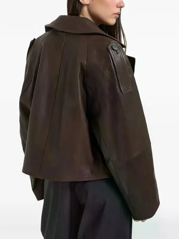 Max Mara Felino Double-breasted Leather Jacket