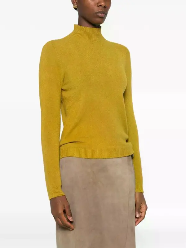 AROVESCIO Ribbed-trim Mock-neck Sweater