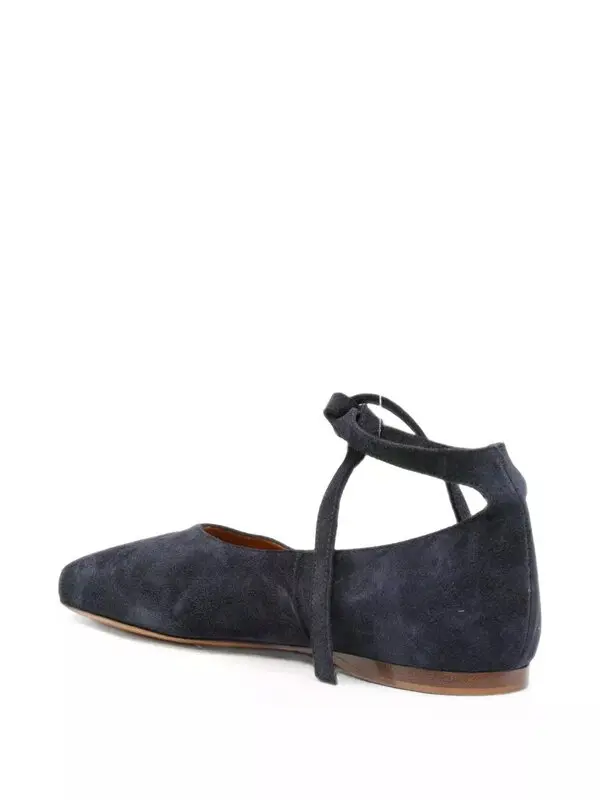 FORTE_FORTE Square-toe Ankle-tie Ballet Flats