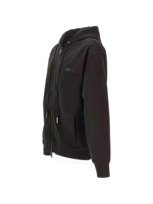 Iceberg Logo-patch Zip-up Hoodie