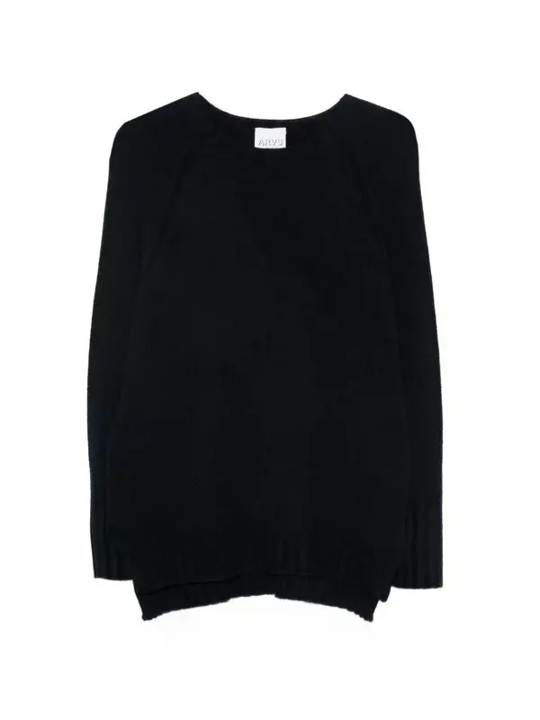 AROVESCIO Raglan-sleeve Ribbed-trim Sweater
