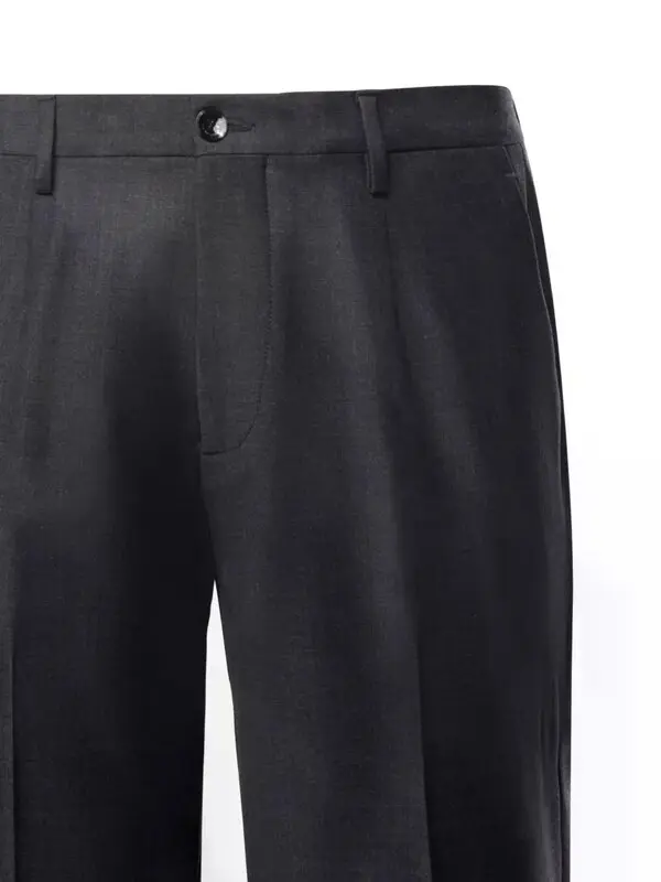 MICHAEL COAL Pleated-detail Turn-up Trousers - Grey