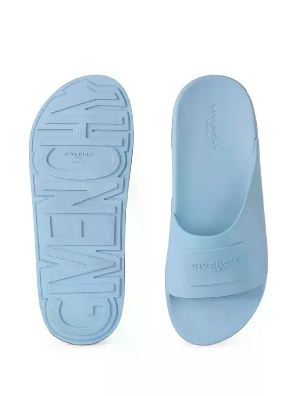 Givenchy Label Slide Mules In Rubber