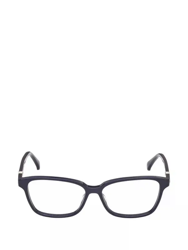 Max Mara Logo-detail Rectangle-frame Glasses - Blue