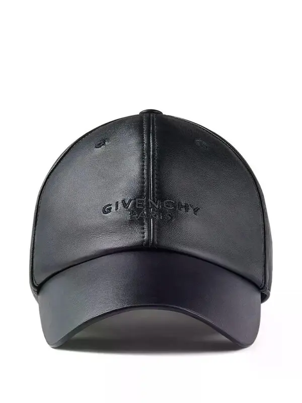 Givenchy Paris Embroidered Cap In Nappa Leather