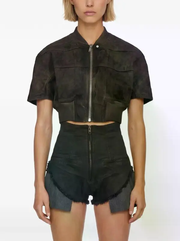 Rick Owens Tatlin Cropped Short-sleeve Jacket