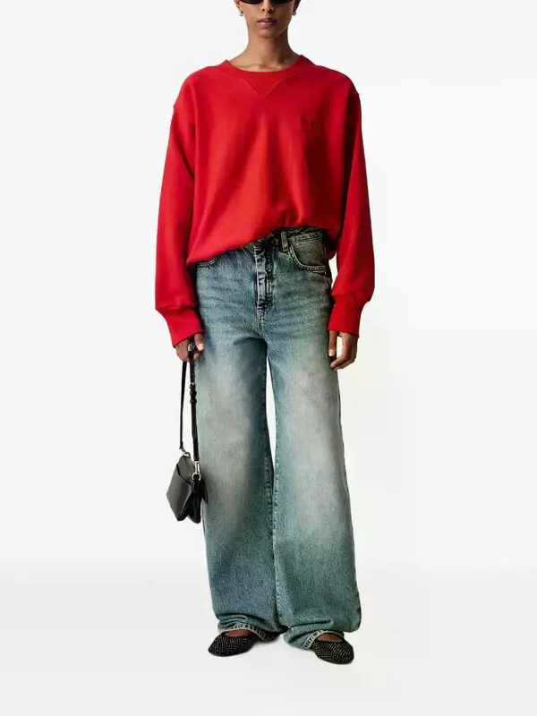 Stine Goya Logo-embroidered Ribbed-trim Sweater