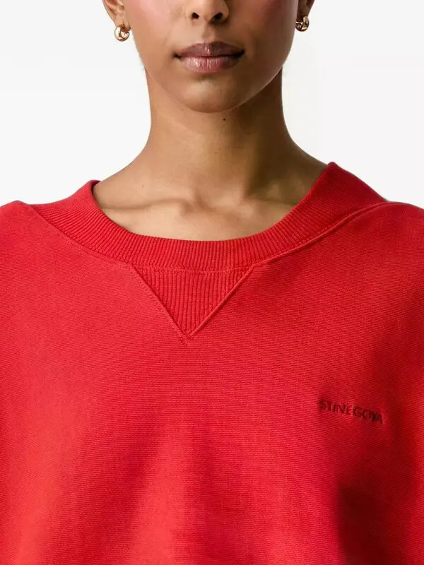 Stine Goya Logo-embroidered Ribbed-trim Sweater