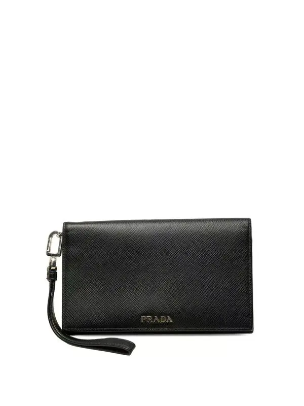 Prada 2010-2026 Saffiano Wristlet Wallet Long Wallets