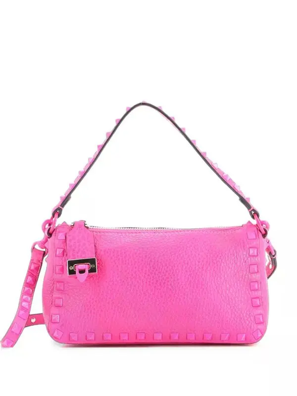 Valentino Garavani Rockstud Zip Pochette Leather Small Shoulder Bag