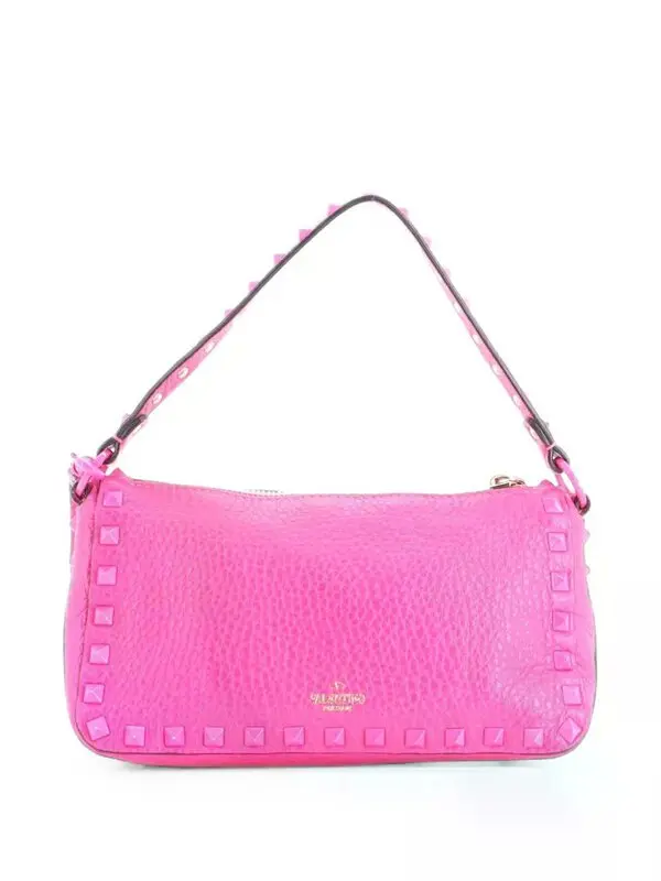 Valentino Garavani Rockstud Zip Pochette Leather Small Shoulder Bag