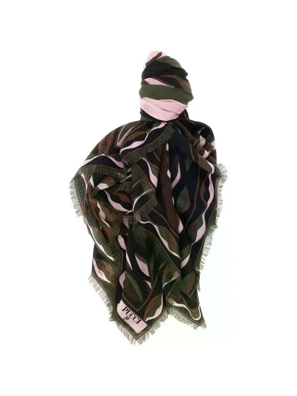 Emilio Pucci Dune Print Wool And Silk Pashmina - Black