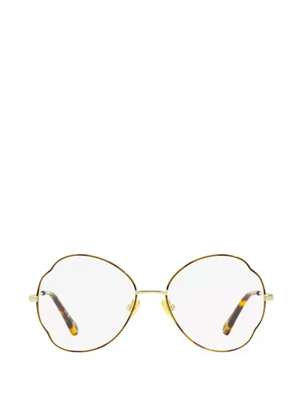 Chloé Scalloped Round-frame Glasses - Gold