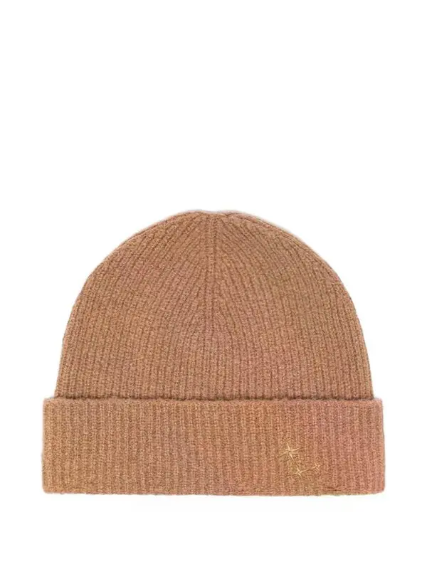 LANEUS Ribbed-knit Embroidered-logo Beanie Hat