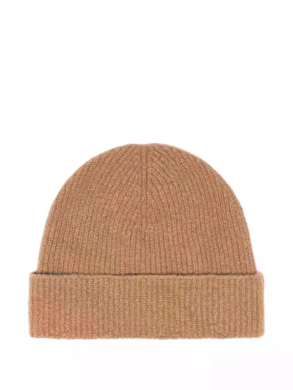 LANEUS Ribbed-knit Embroidered-logo Beanie Hat