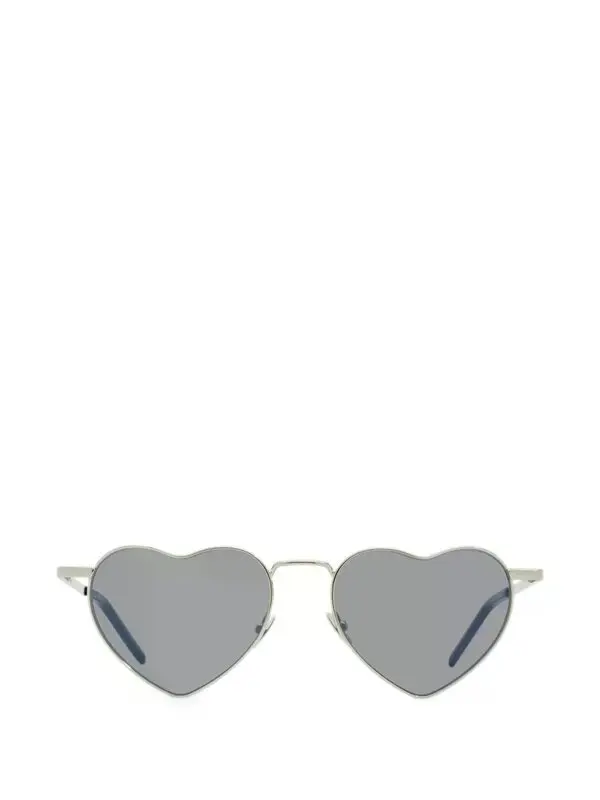 Saint Laurent Loulou Heart-frame Sunglasses - Silver