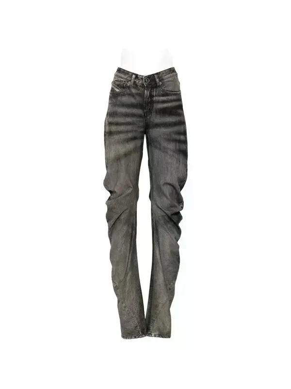 DIESEL® Faded-effect Panelled Jeans - Grey